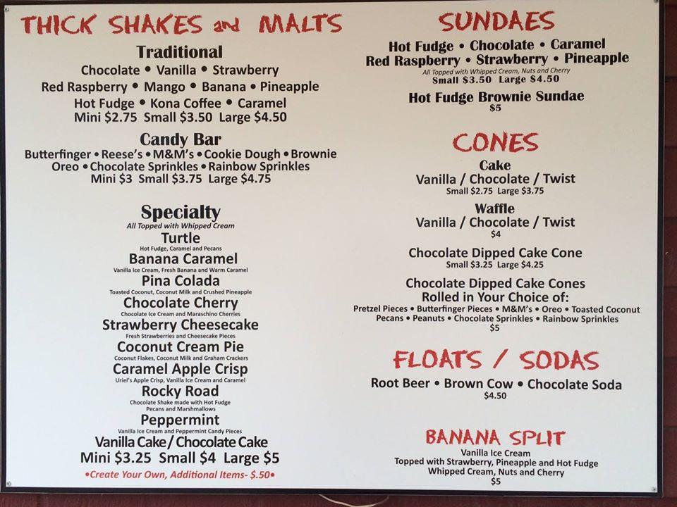 Menu at Grand Avenue Grill restaurant, Eagle