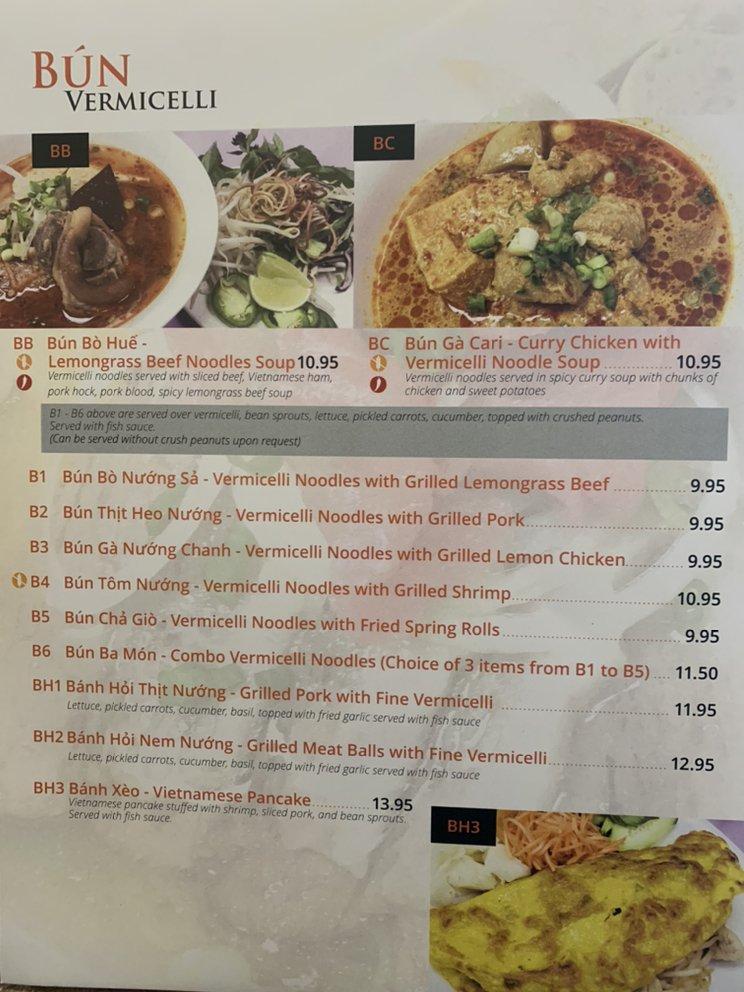 Menu at Mi La Cay restaurant, North Kensington, University Blvd W