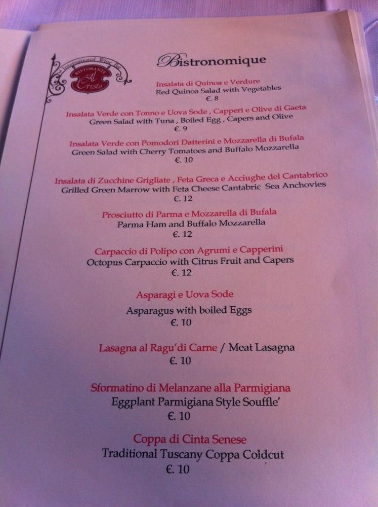 Menu da Locanda Da Ruggero ristorante, Verona