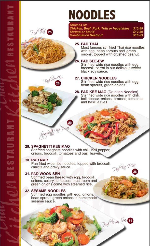 Menu at Thai Kitchen Restaurant, Pocatello