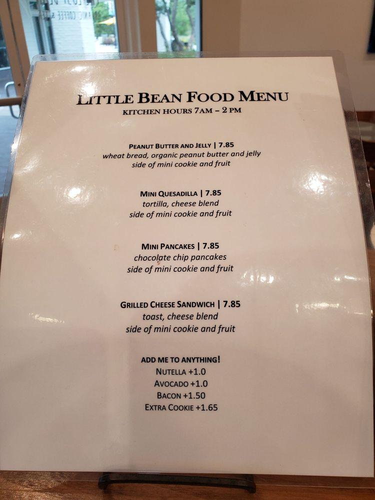 Menu at The Lost Bean Organic Coffee & Tea cafe, Irvine