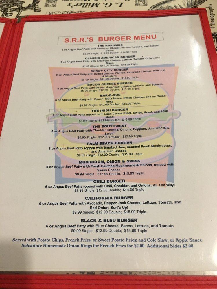 Menu at Sebastian's Roadside Restaurant, Sebastian