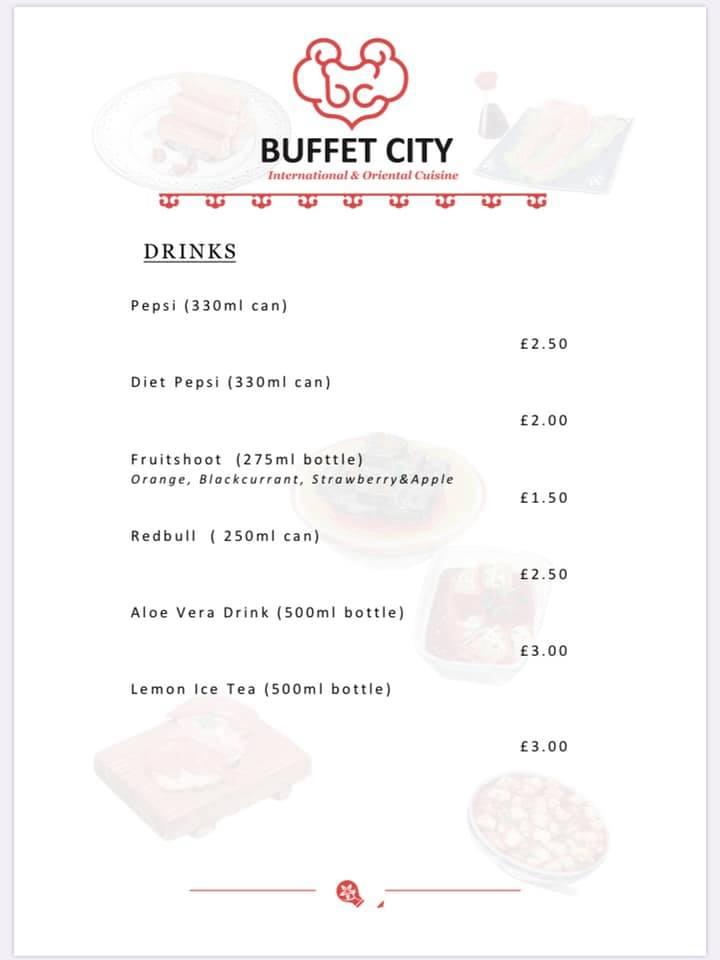 Menu at Buffet City Exeter restaurant, Exeter