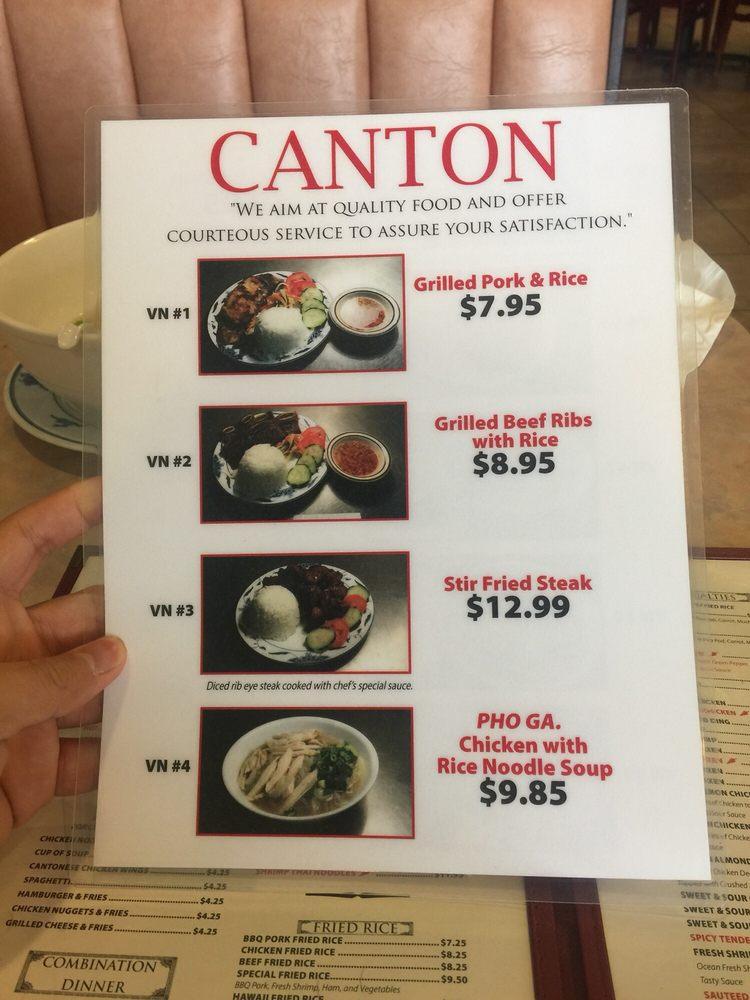 Menu at Canton Restaurant, Twin Falls