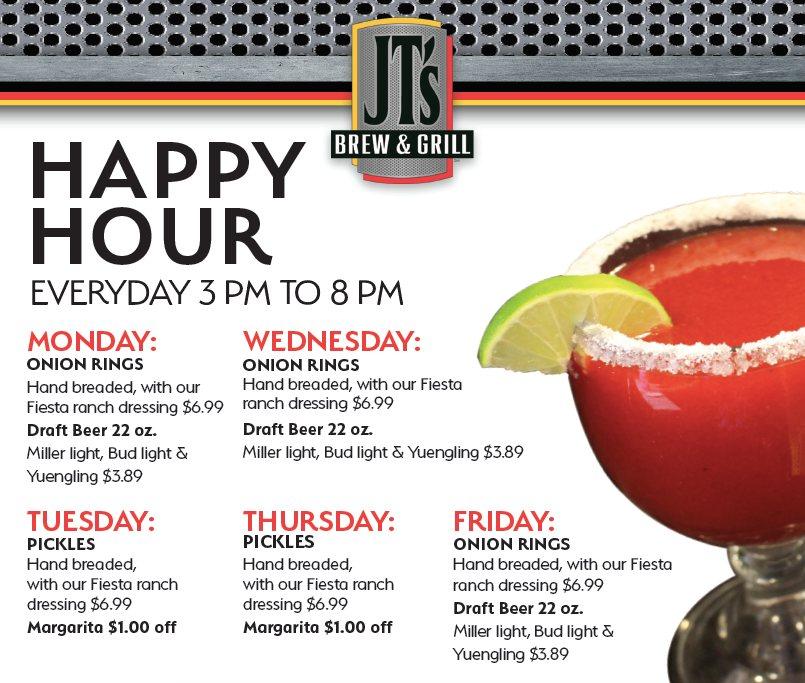 Menu at JT's Brew & Grill pub & bar, Greenville