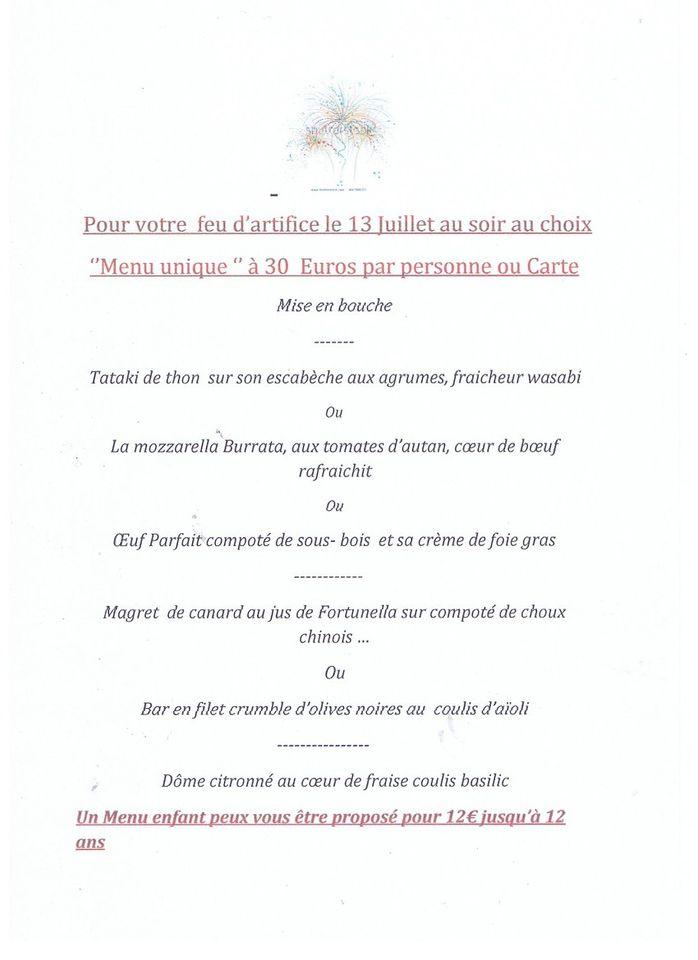 Menu at L'Envie restaurant, Agde