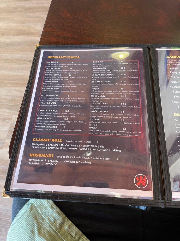 Menu at Naruto 88 Bistro restaurant, Miami