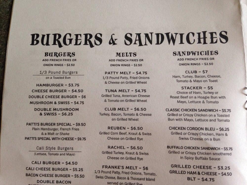 Menu at Park Cafe, Saint Paul Park