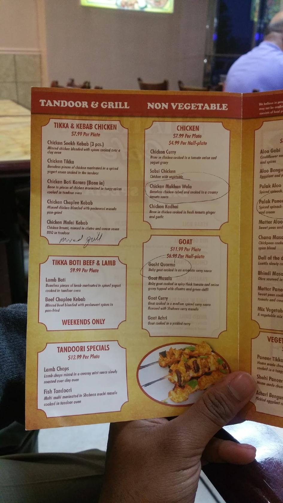 Menu at Shaheen Restaurant, Hicksville