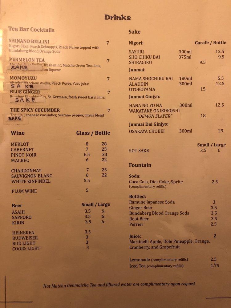 Menu at Shinano Restaurant, Monterey Park