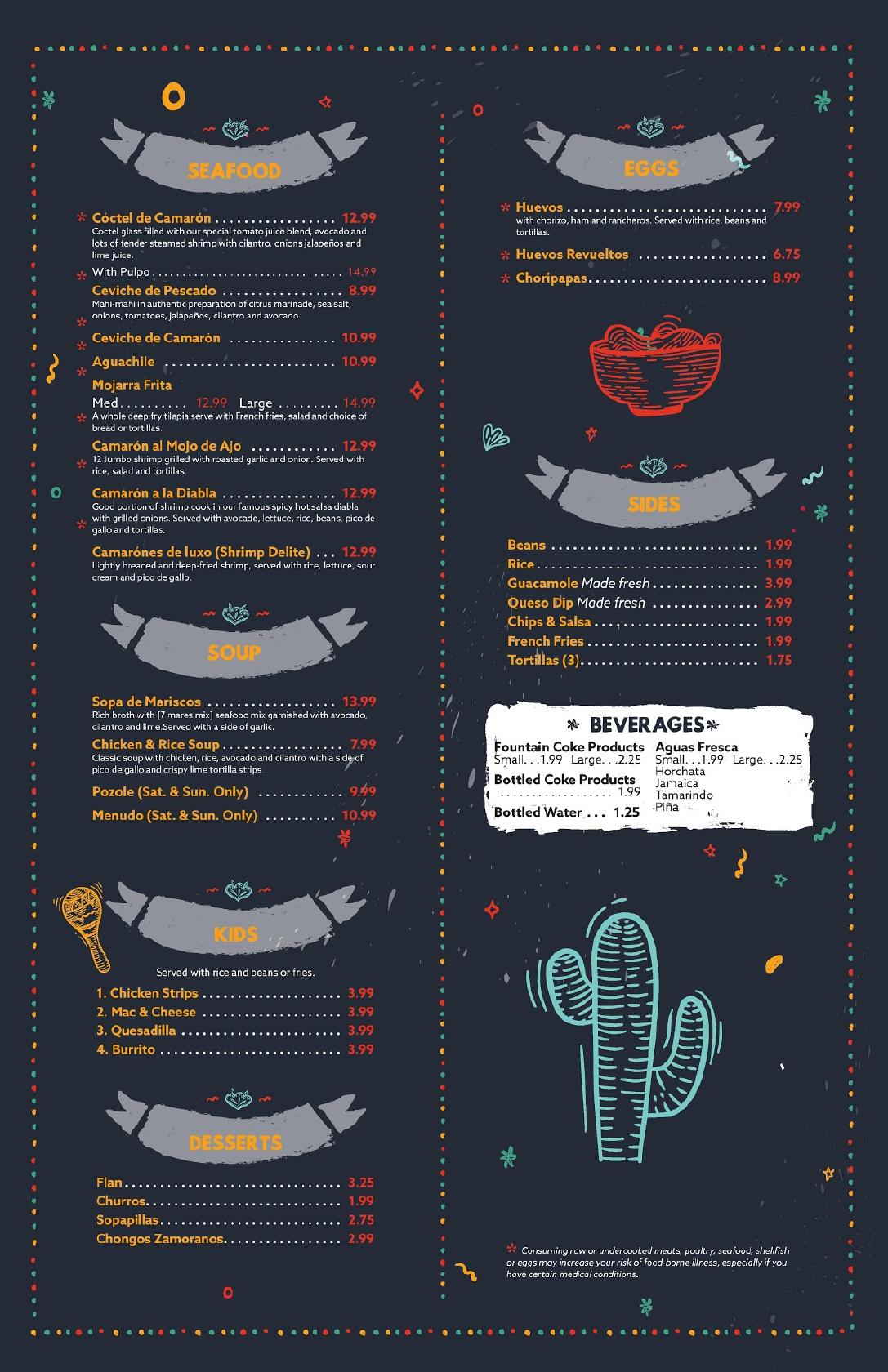 Menu at Taqueria Los Compadres restaurant, Hamilton