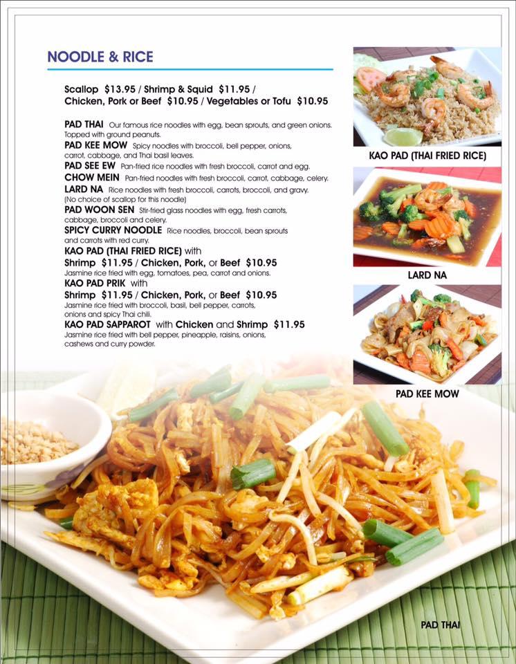 Menu at Thai Paradise Restaurant, San Clemente