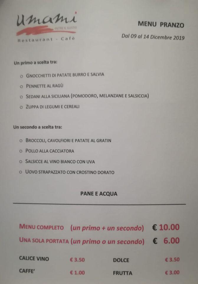 Menu au Umami Restaurant Cafè, Avezzano