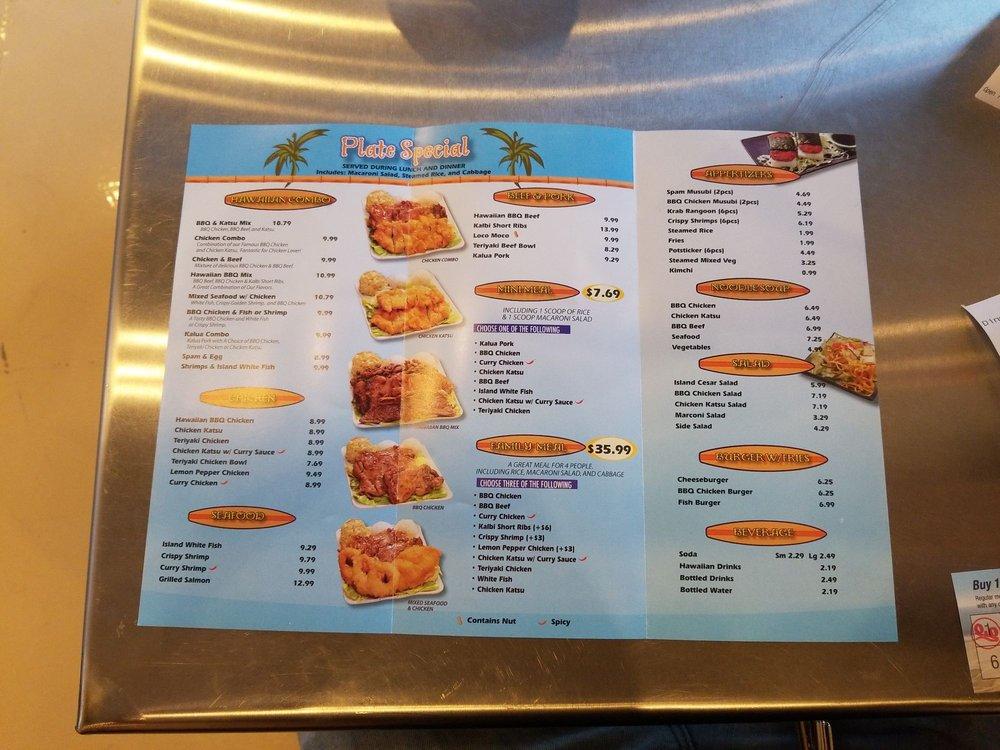 Menu at Q&Q Hawaiian bbq, Santa Clarita