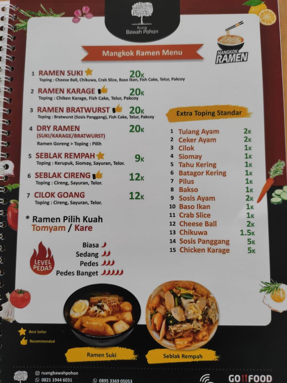 Menu at Mangkok Ramen (RBP cabang 2) restaurant, Karawang