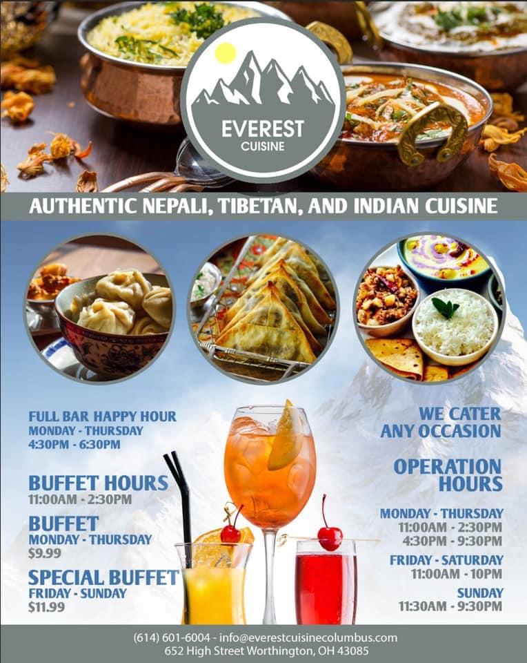 Menu at Everest Cuisine restaurant, Worthington