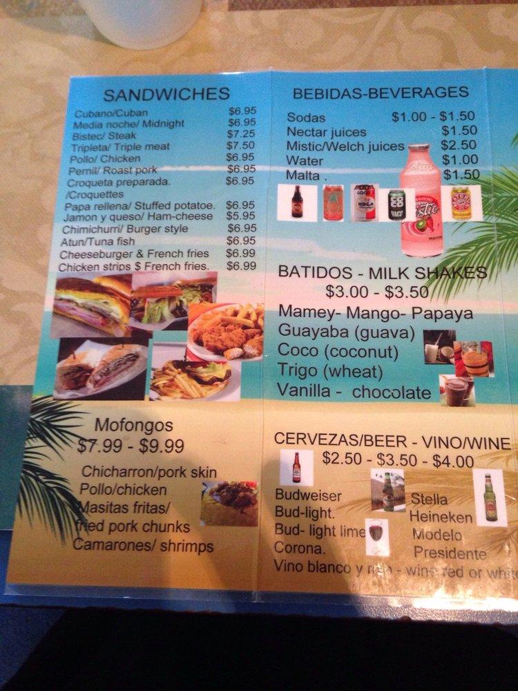 Menu at Latin Cafe, Deltona