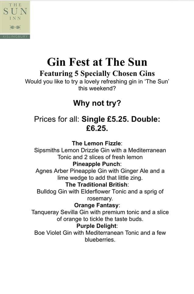 Menu at The Sun Inn pub & bar, Northampton, 6 Mill Rd