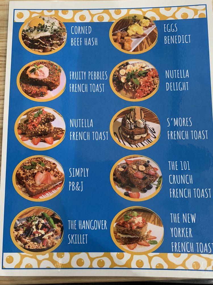 Menu at Toast 101 restaurant, Tucson