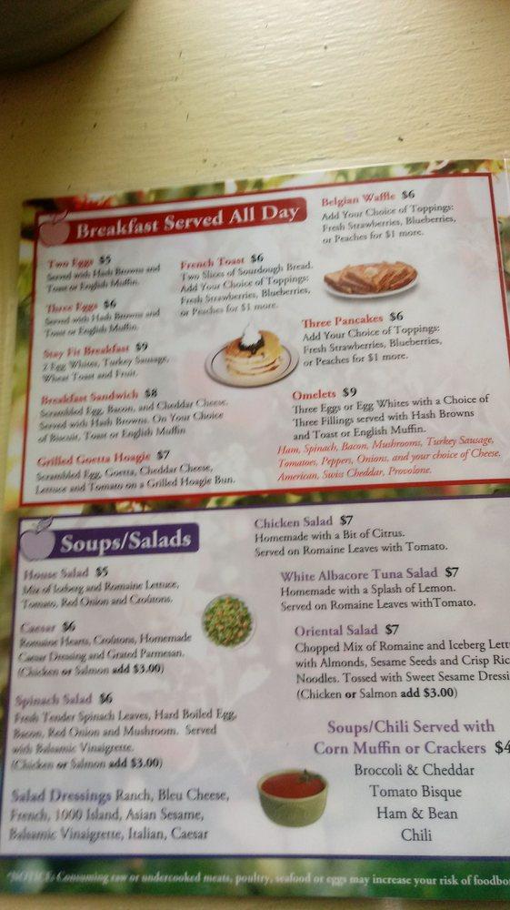 Menu at Apple Tree Cafe, Cincinnati