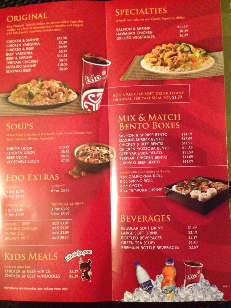 Menu at Edo Japan - Emerald Hills Shopping Centre - Grill and Sushi ...