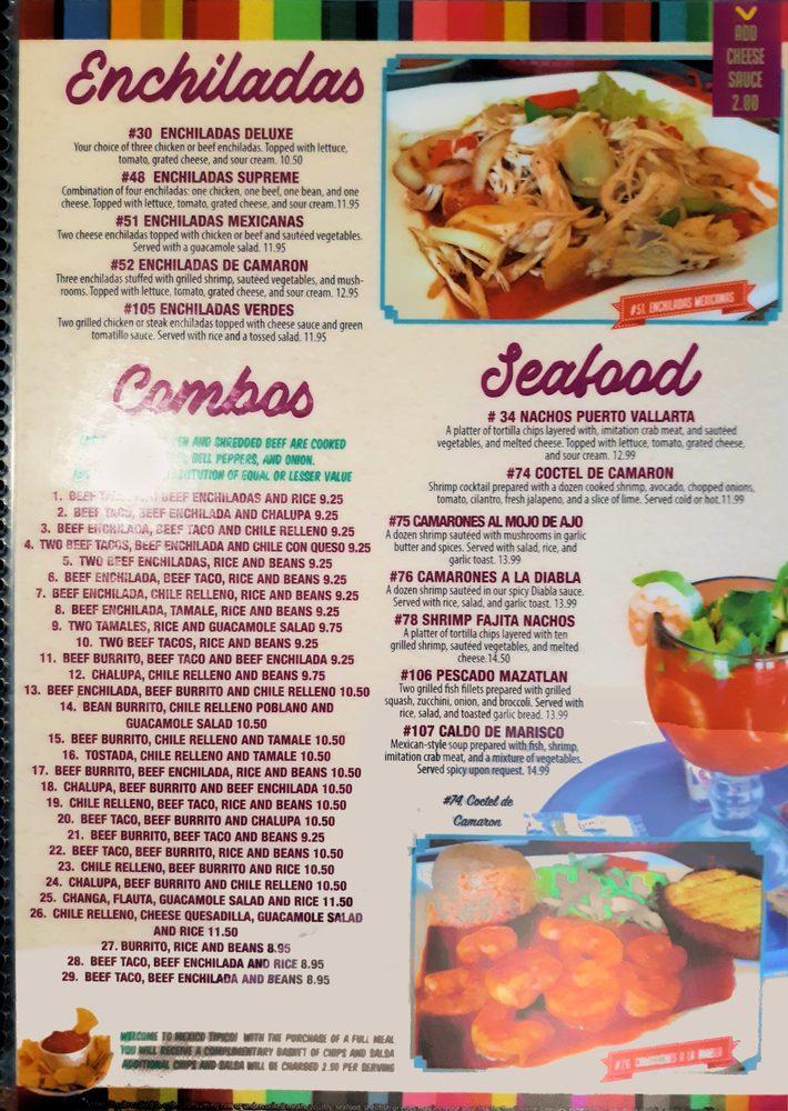 Menu at Mexico Tipico Mexican Restaurant, Prattville, E Main St
