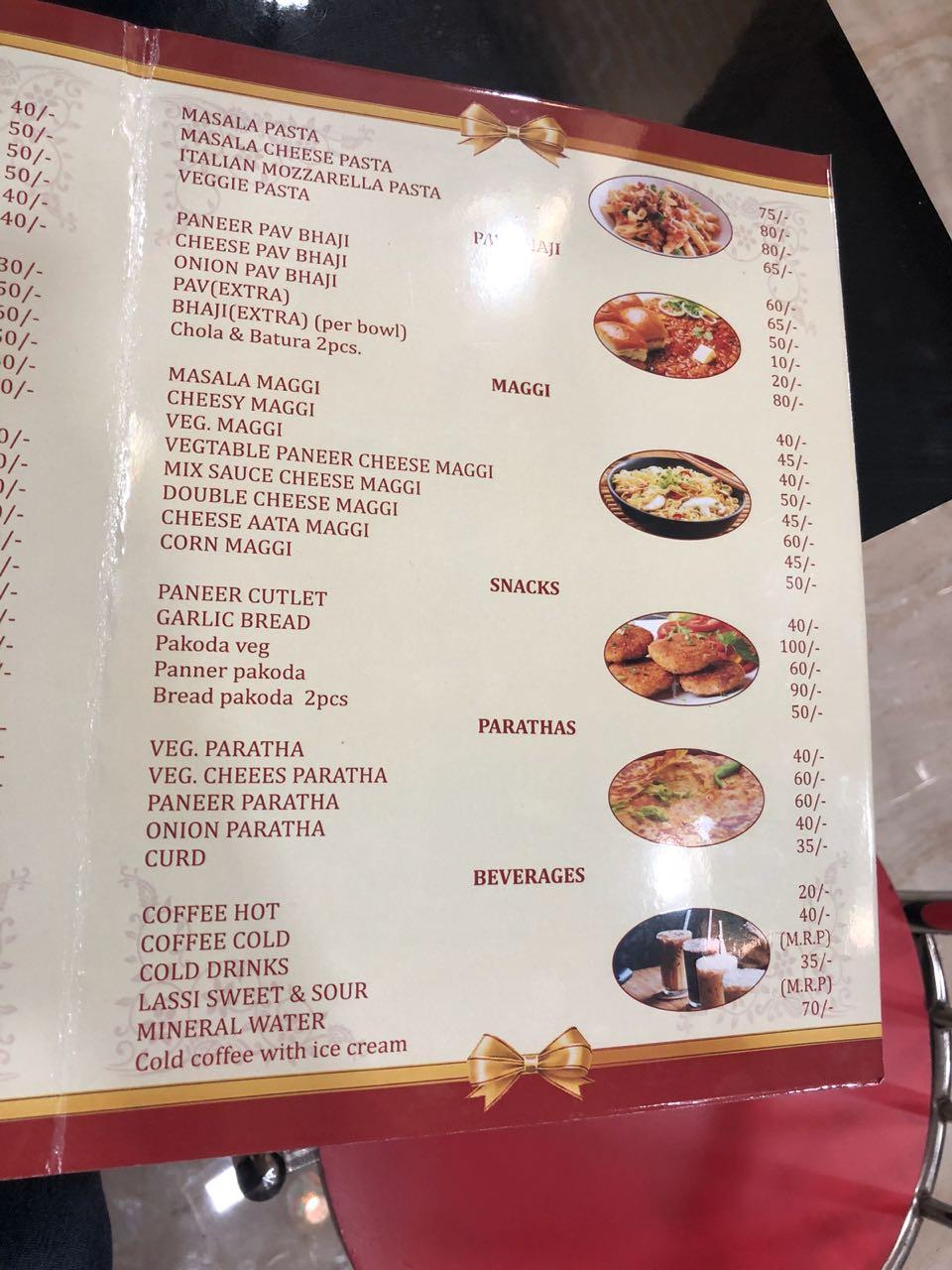 Menu at cafe&bakery volga, India