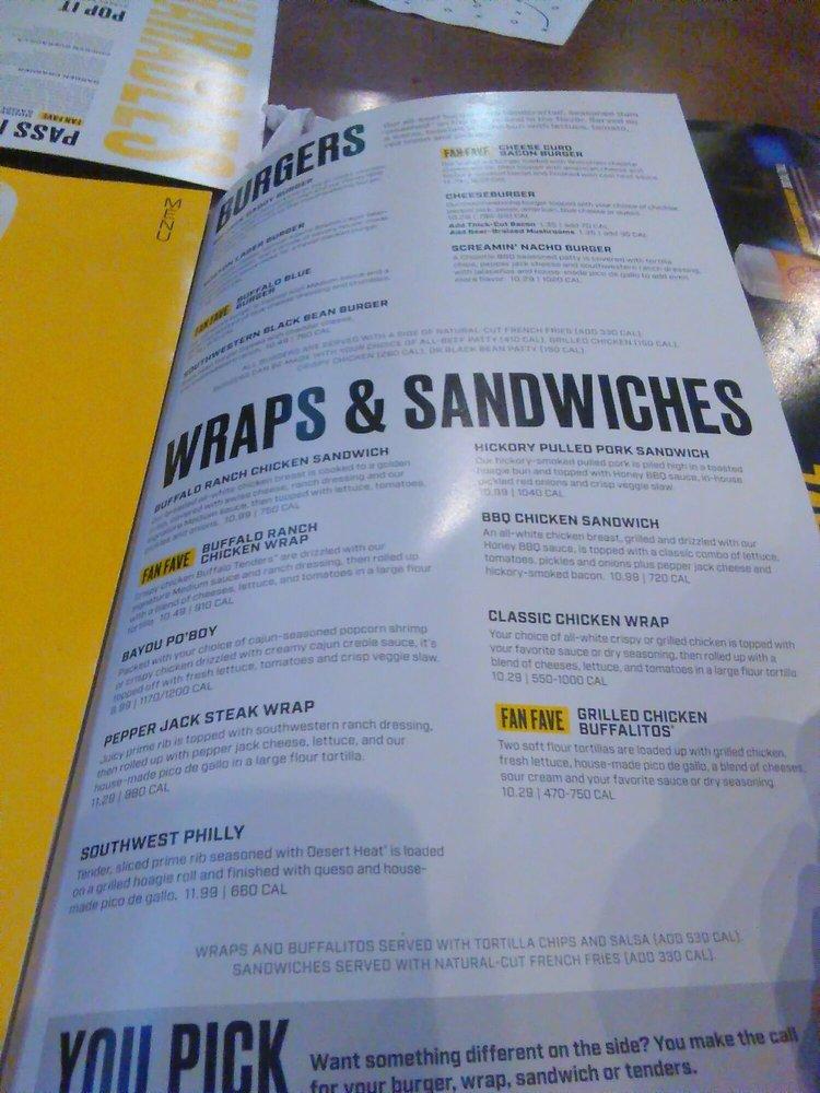 Menu at Buffalo Wild Wings pub & bar, Stockton, Pacific Ave