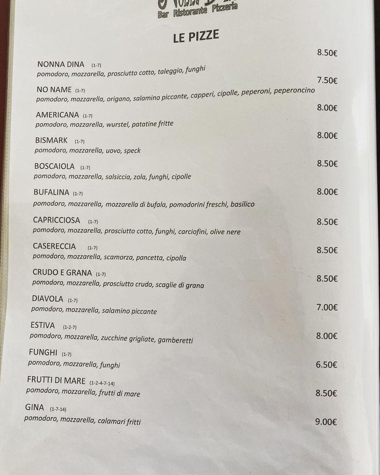 Menu at Nonna Dina Bar Ristorante Pizzeria, Romanengo