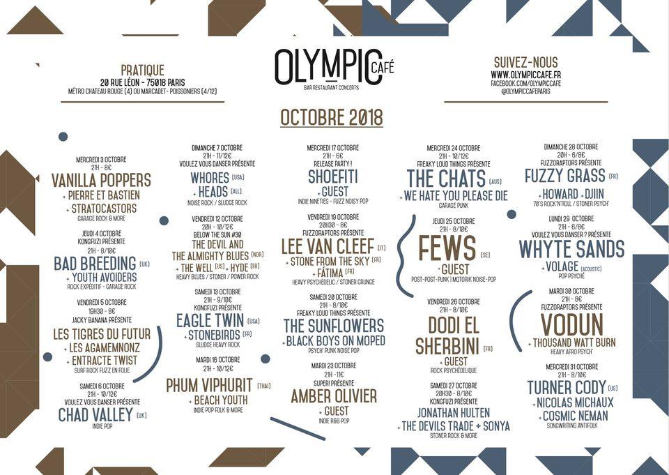 Menu at Olympic Café, Paris
