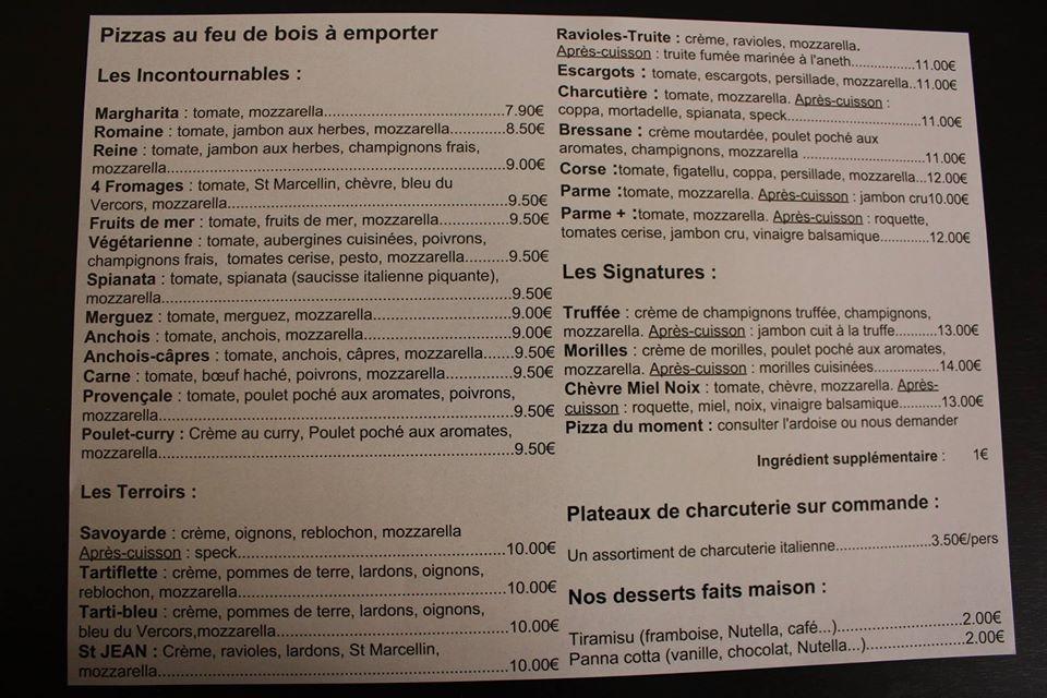 Menu at Pizza & basta! restaurant, Rives
