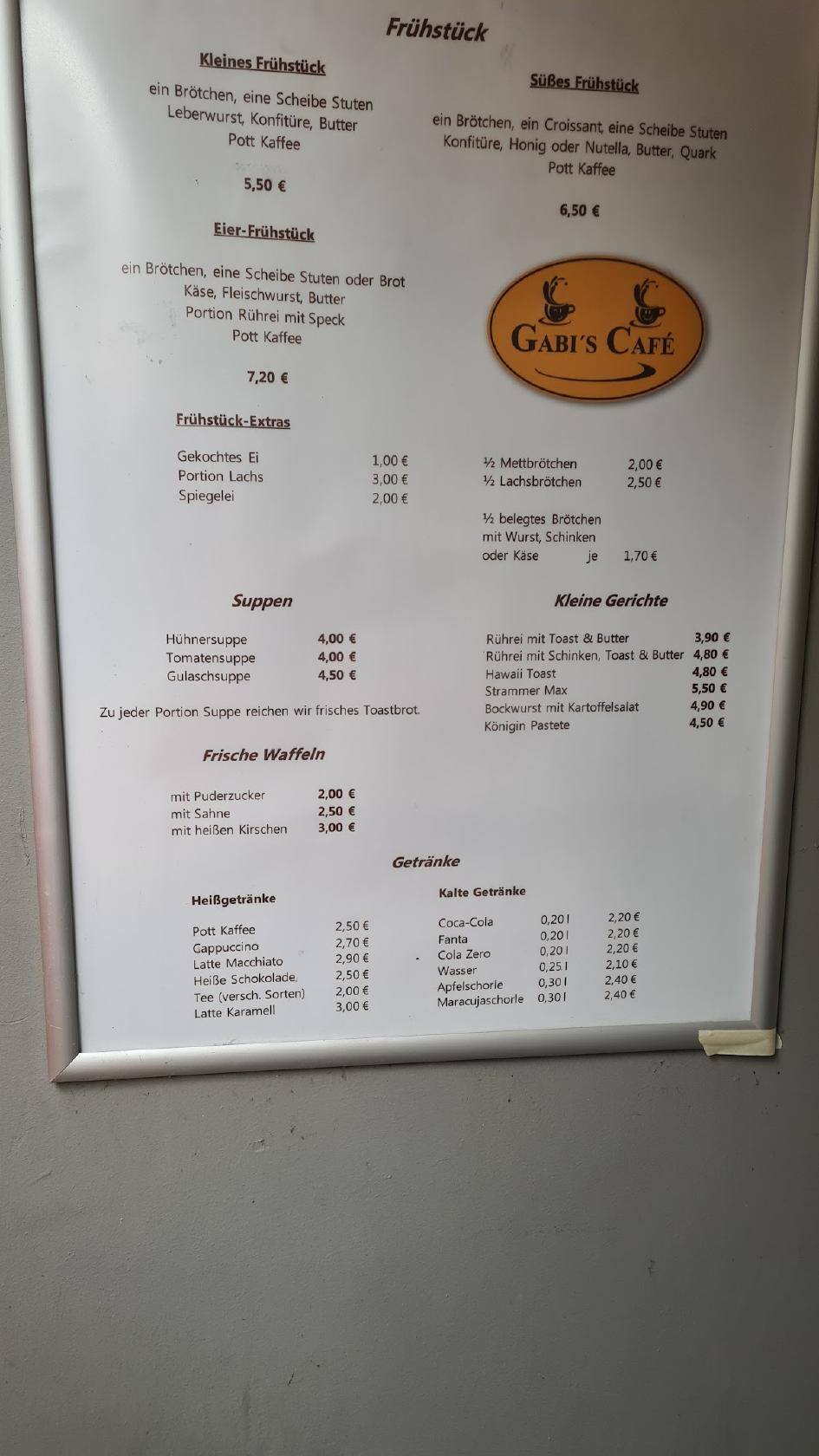 Speisekarte von Gabi's Café cafe, Essen