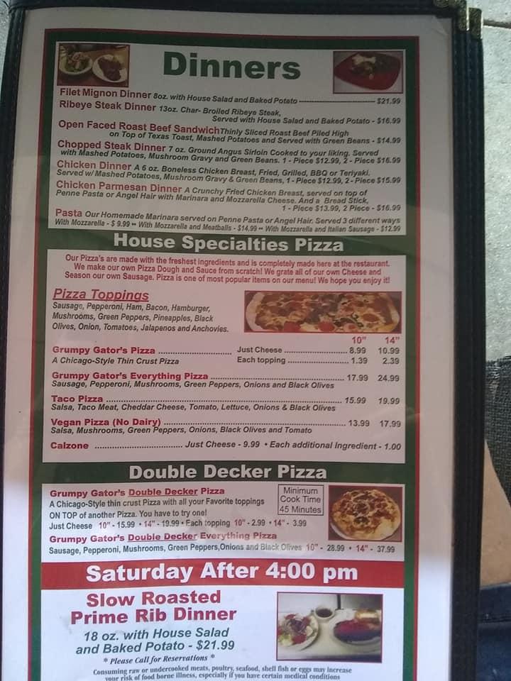 Menu at Grumpy Gators Bar & Grill, Homosassa