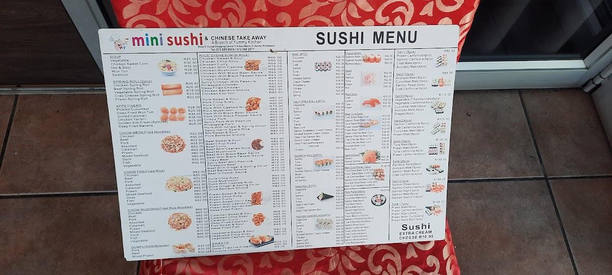Menu at Mini Sushi restaurant, Polokwane