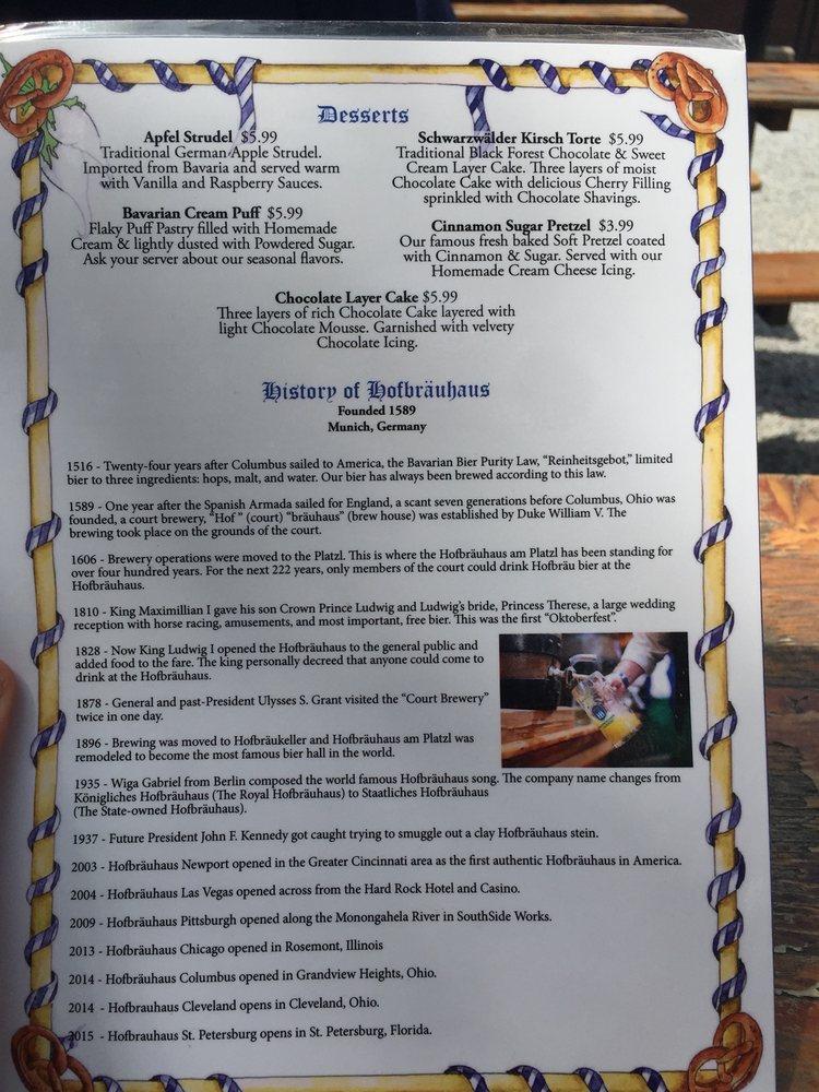 Menu at Hofbräuhaus - Newport pub & bar, Newport, 200 3rd St