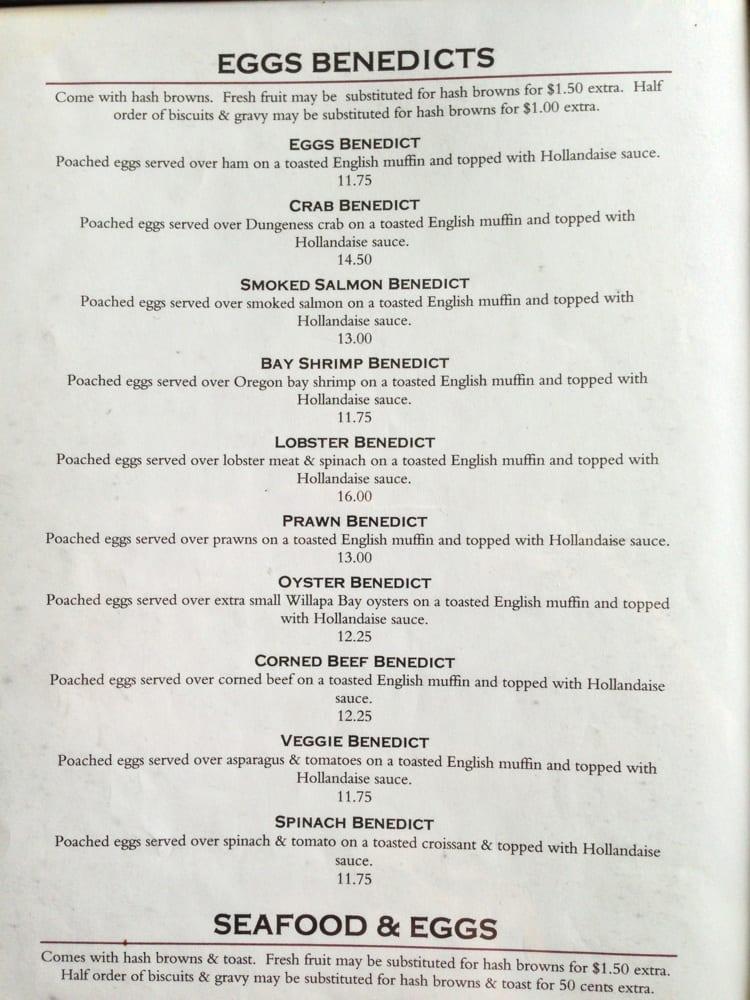 Menu at Pirate's Cove Restaurant, Garibaldi