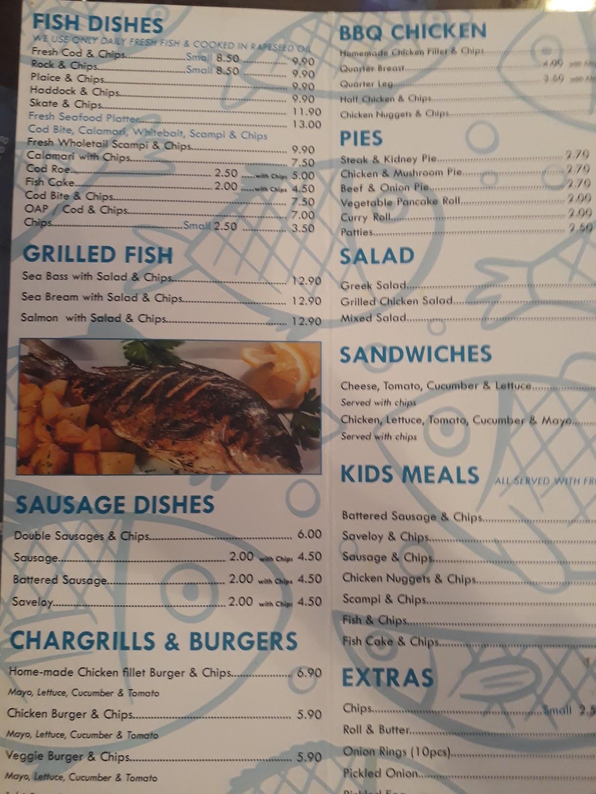 Menu at Regal Fish & Chips fast food, Welwyn Garden City
