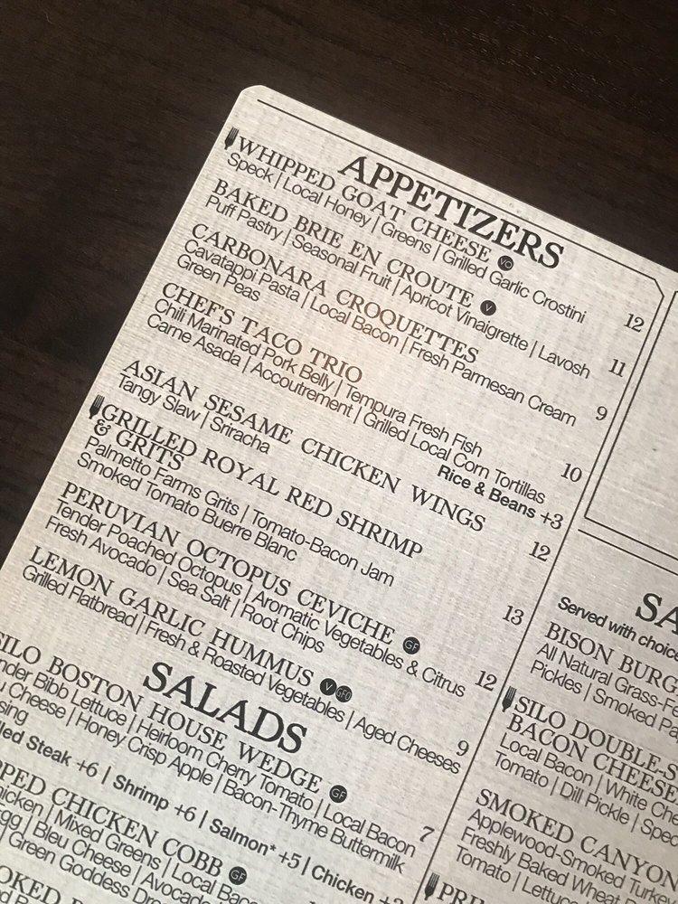 Menu at Silo Modern Farmhouse restaurant, Lenexa