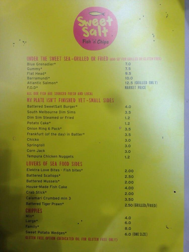 Menu at Sweet Salt - Gluten-Free Eatery restaurant, Northcote