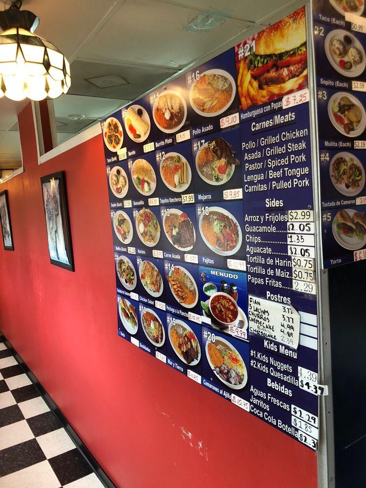 Menu at Tito's Taqueria restaurant, Lilburn