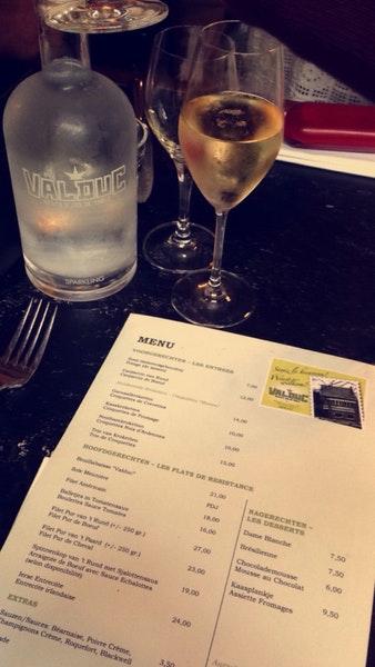 Menu at Le Val-Duc, Beauvechain