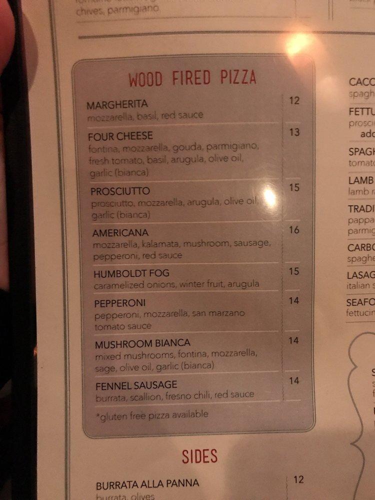 Menu at Abruzzo Italian Kitchen restaurant, Whitefish