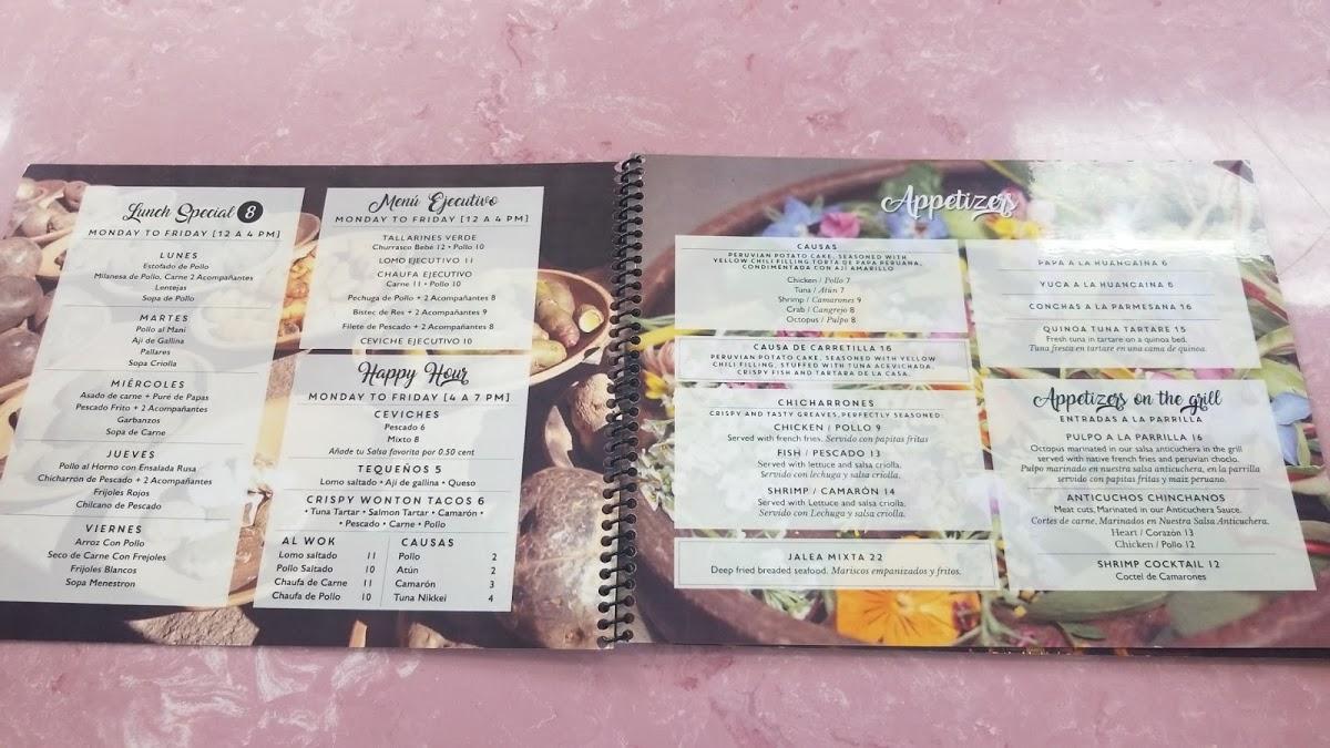 Menu at Restaurant Peruano, Miami