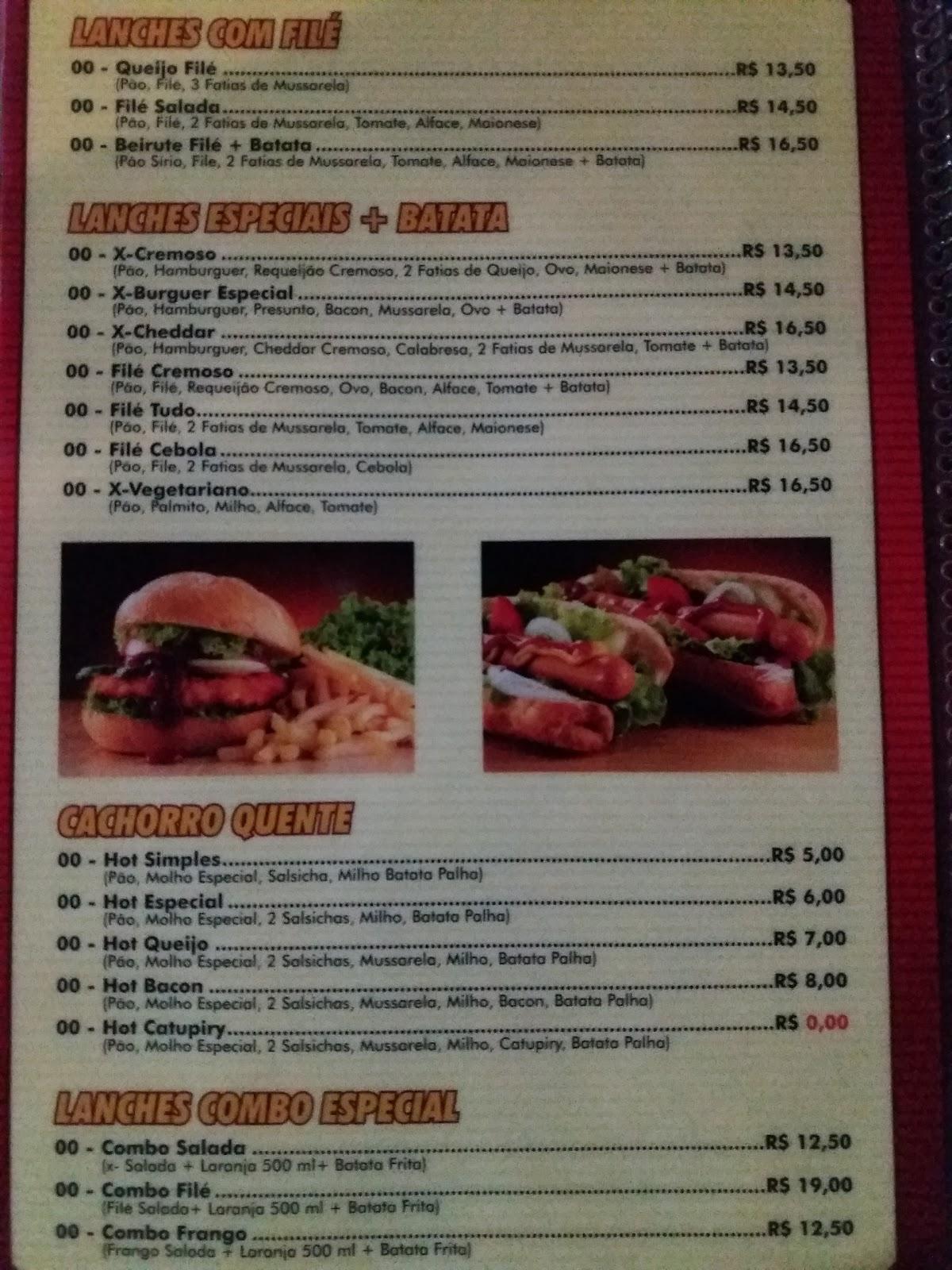 Menu at Pastelaria Bom Pastel restaurant, Campo Grande