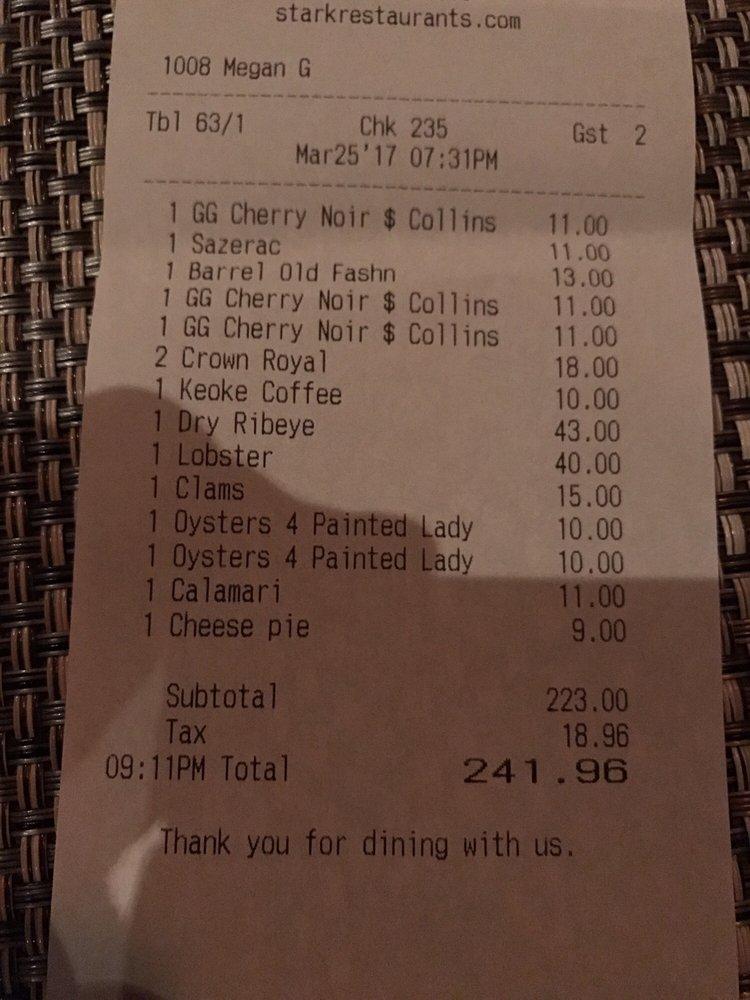 Menu at Stark's Steak & Seafood pub & bar, Santa Rosa