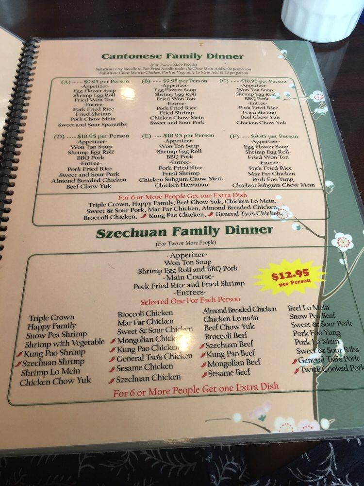 Menu at Lok Yaun Restaurant, Eugene