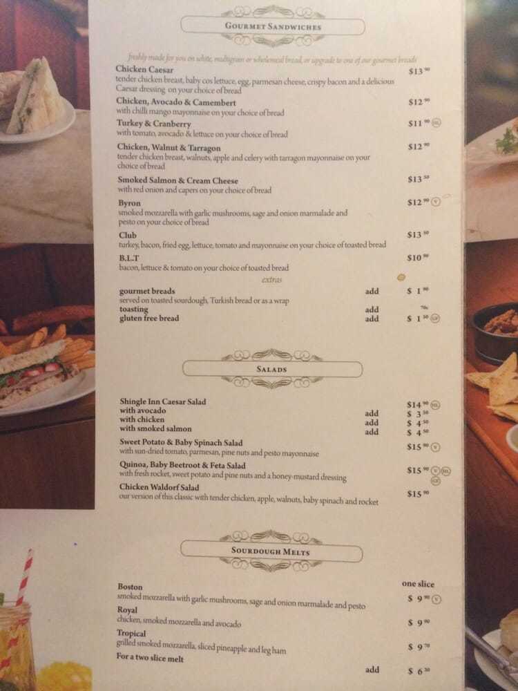 Menu at Shingle Inn cafe, Innaloo, Shop/1076 Ellen Stirling Blvd