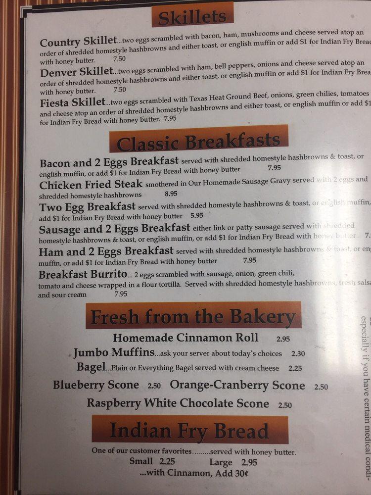 Menu at Yesterday's Soda Fountain and Restaurant, Ennis
