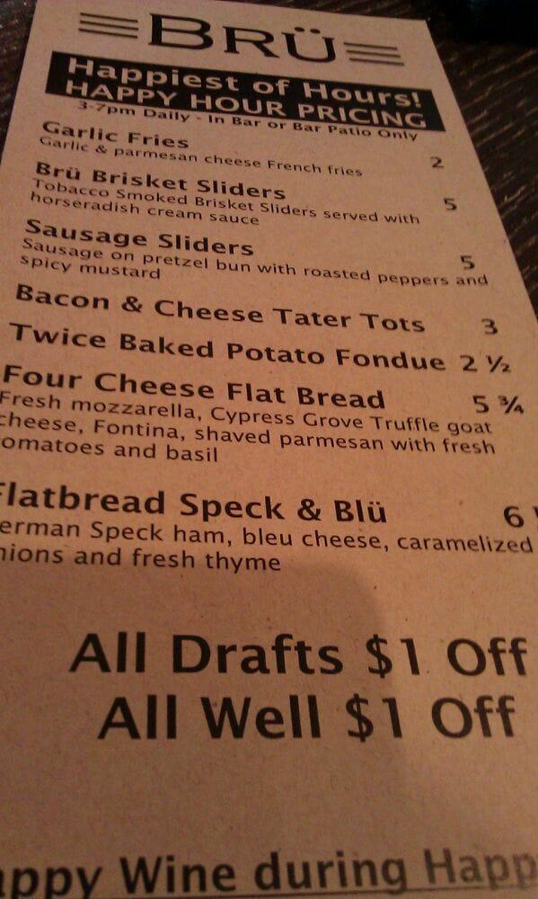 Menu at Brü Grill & Market pub & bar, Lake Forest