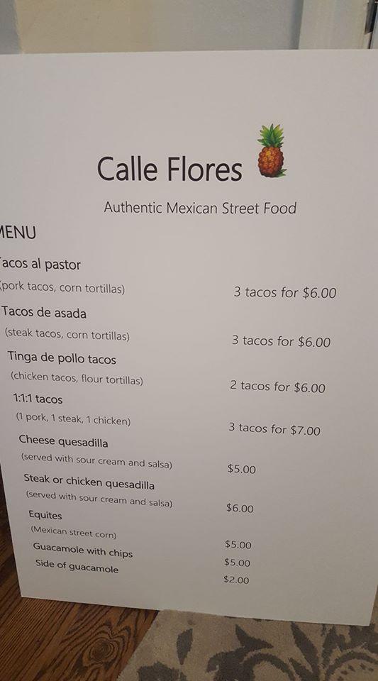 Menu at Calle Flores: Authentic Mexican Street Food restaurant, St. Louis